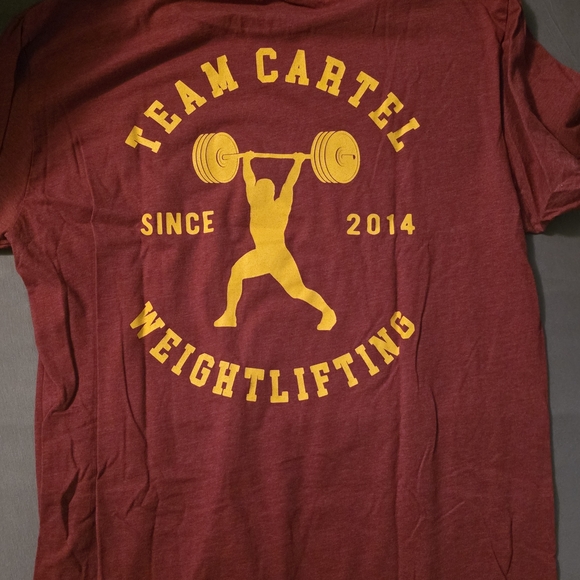 barbell cartel | Shirts | Mens Red Weightlifting Tee | Poshmark